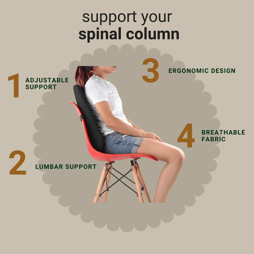 Posture Support Cushion & Backrest for Office Chair, Car, & Home – LEAF ...
